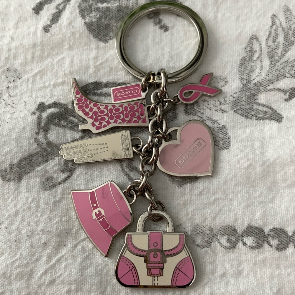 Coach Key Chain Breast, Cancer Awareness - Gem